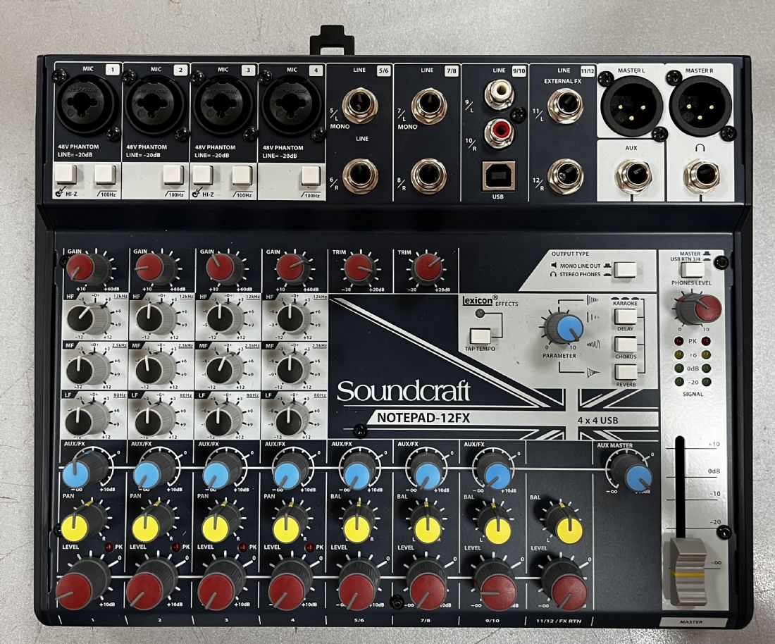 Soundcraft Notepad-12FX Mixer analogico usb 12 canali - Garanzia fino ...