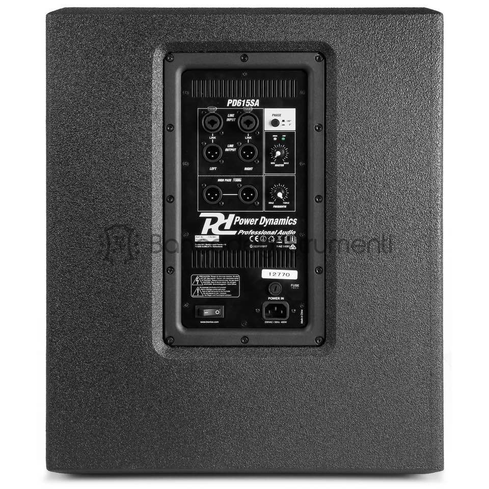 Power Dynamics Pd615sa Pd. Act. Subw.1x15 500w Subwoofer Pa Attivi ...